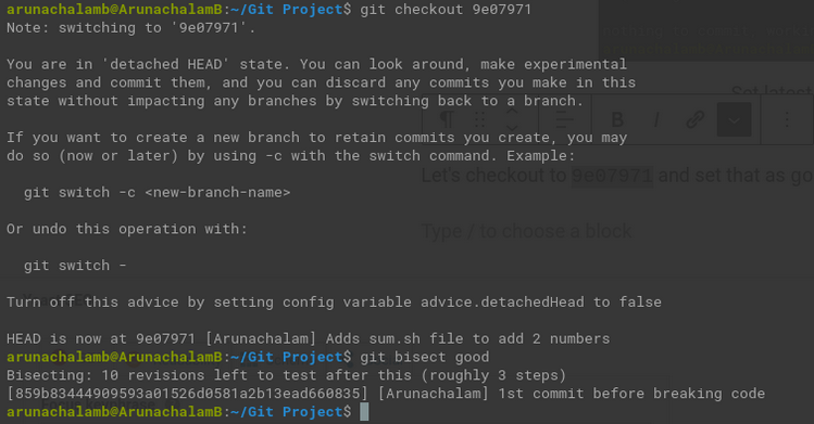 Spot the culprit commit with Git Bisect - GoGoSoon