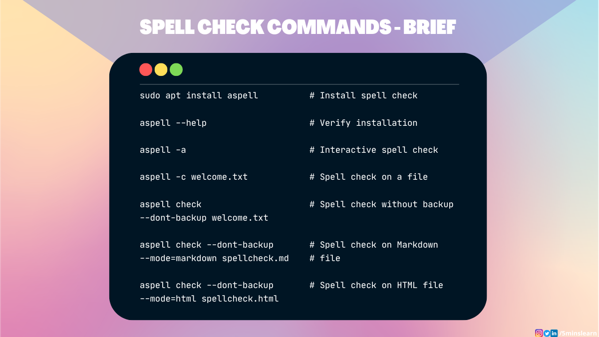 Spell Check On Your Linux Terminal Gogosoon
